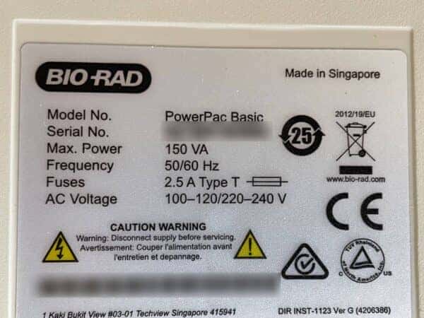 Bio-Rad PowerPac Basic Power Supply - LabMakelaar Benelux